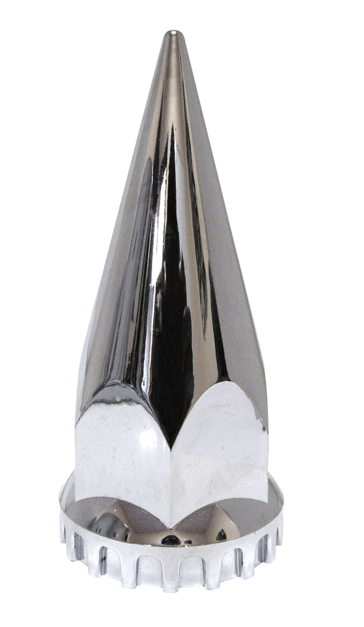 Chrome Plastic 33mm Threaded Pointed Nut Cover with Flange | TNUT-P1